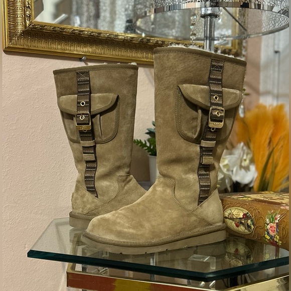 UGG | Shoes | Ugg Retro Cargo Tan Suede Buckle Boots Size 8 | Poshmark